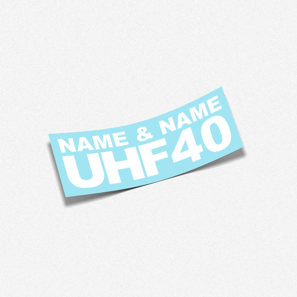 Custom Name and UHF Channel Name Caravan Sticker | UHF Radio Stickers ...