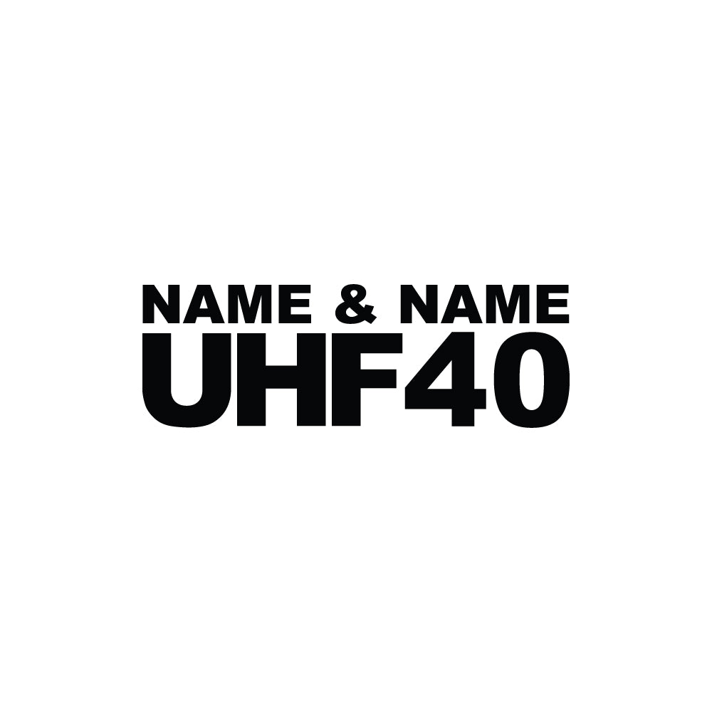 Custom Name and Channel Number UHF Sticker | Decal for Caravans ...
