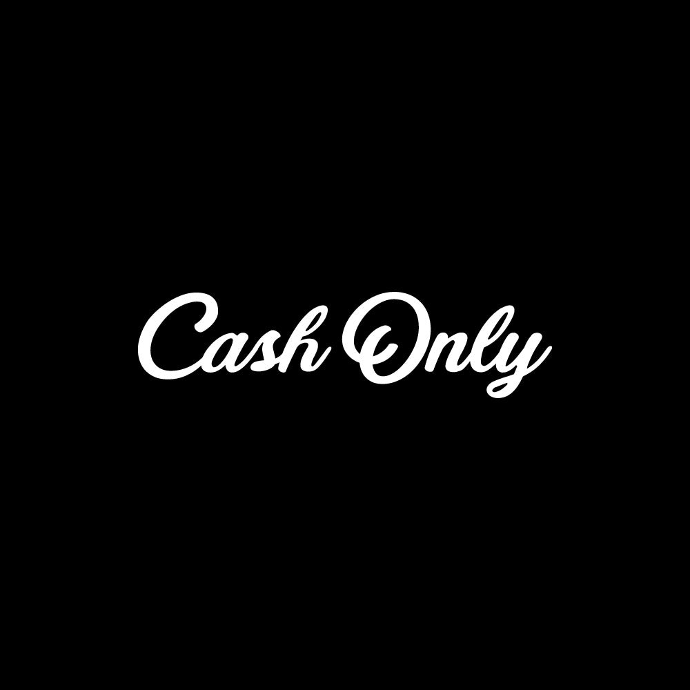 Cursive Cash Only Decal Stickers - Peeler Stickers