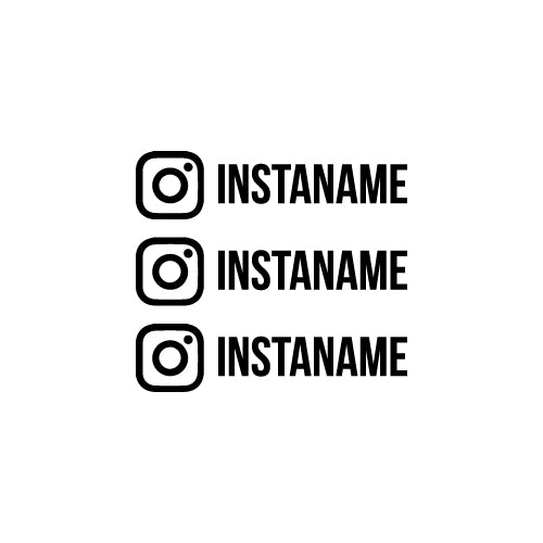 x3 PERSONALISED INSTAGRAM NAME - CUSTOM USERNAME DECAL - IG STICKER ...