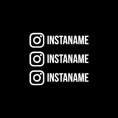 x3 PERSONALISED INSTAGRAM NAME - CUSTOM USERNAME DECAL - IG STICKER ...
