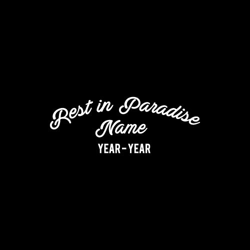 PERSONALISED REST IN PARADISE RIP Name Text Decal Sticker | Peeler Stickers