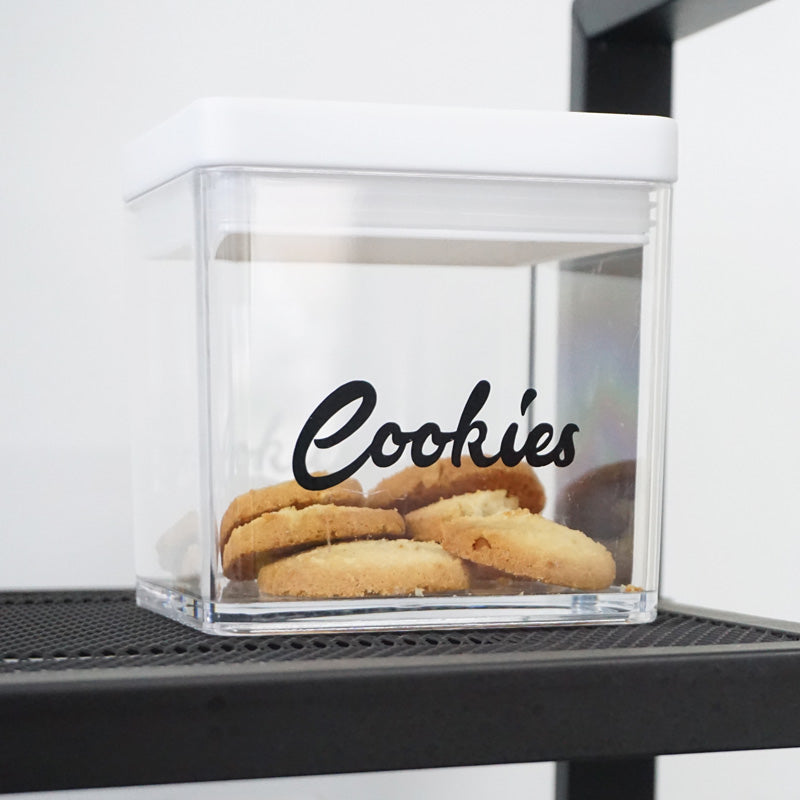 Custom Container Label Text Decal - Kitchen Cookie Jar Sticker – Peeler ...