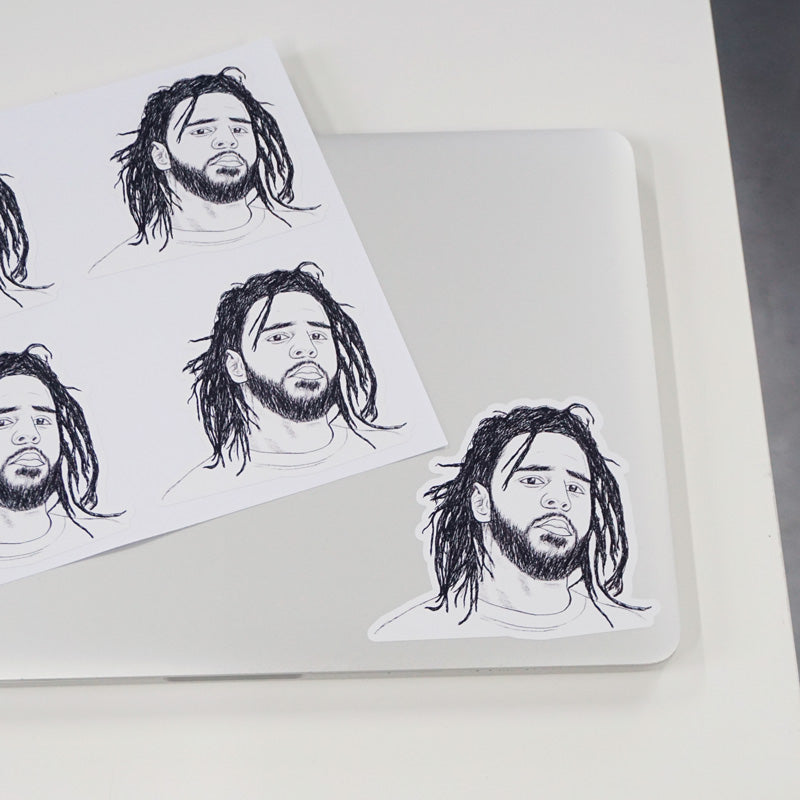 J.Cole Printed Sticker – Peeler Stickers